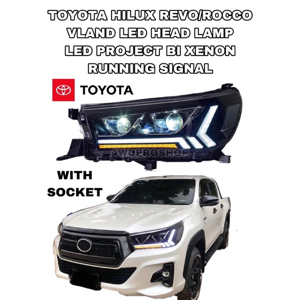 Toyota Hilux Revo ROCCO head lamp Assembly 2015-2020 Revo Rocco LED DRL ...