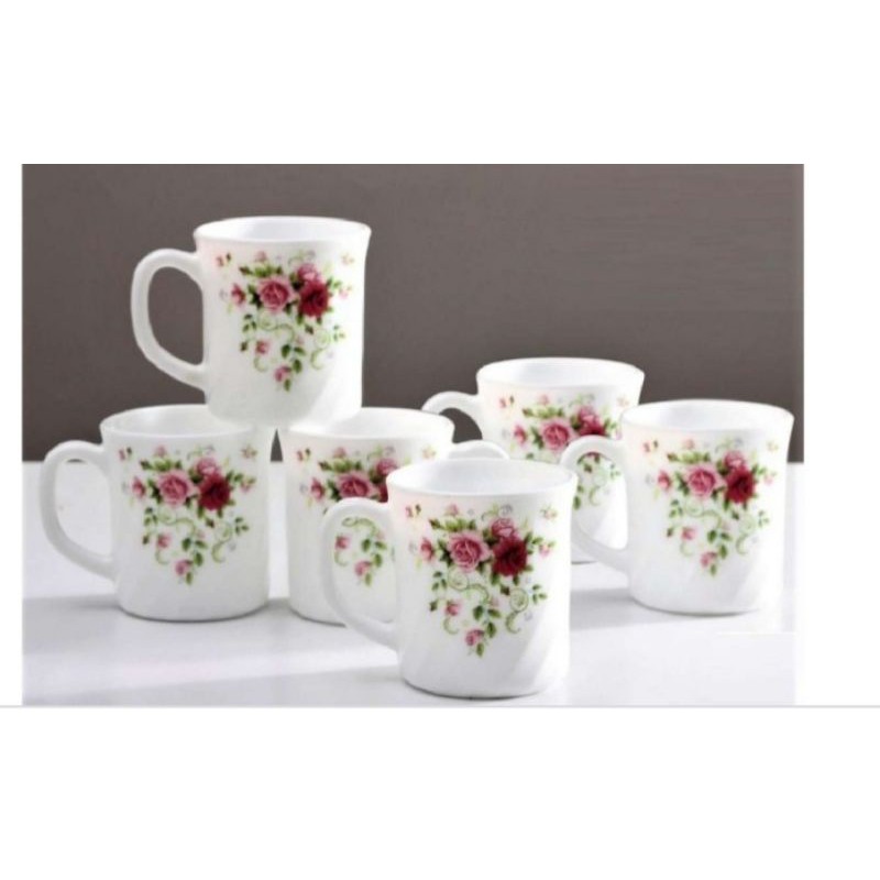 💥OCarina heat resistant ( 6.75oz) opal Glass 6pcs mug 💥 | Shopee Malaysia