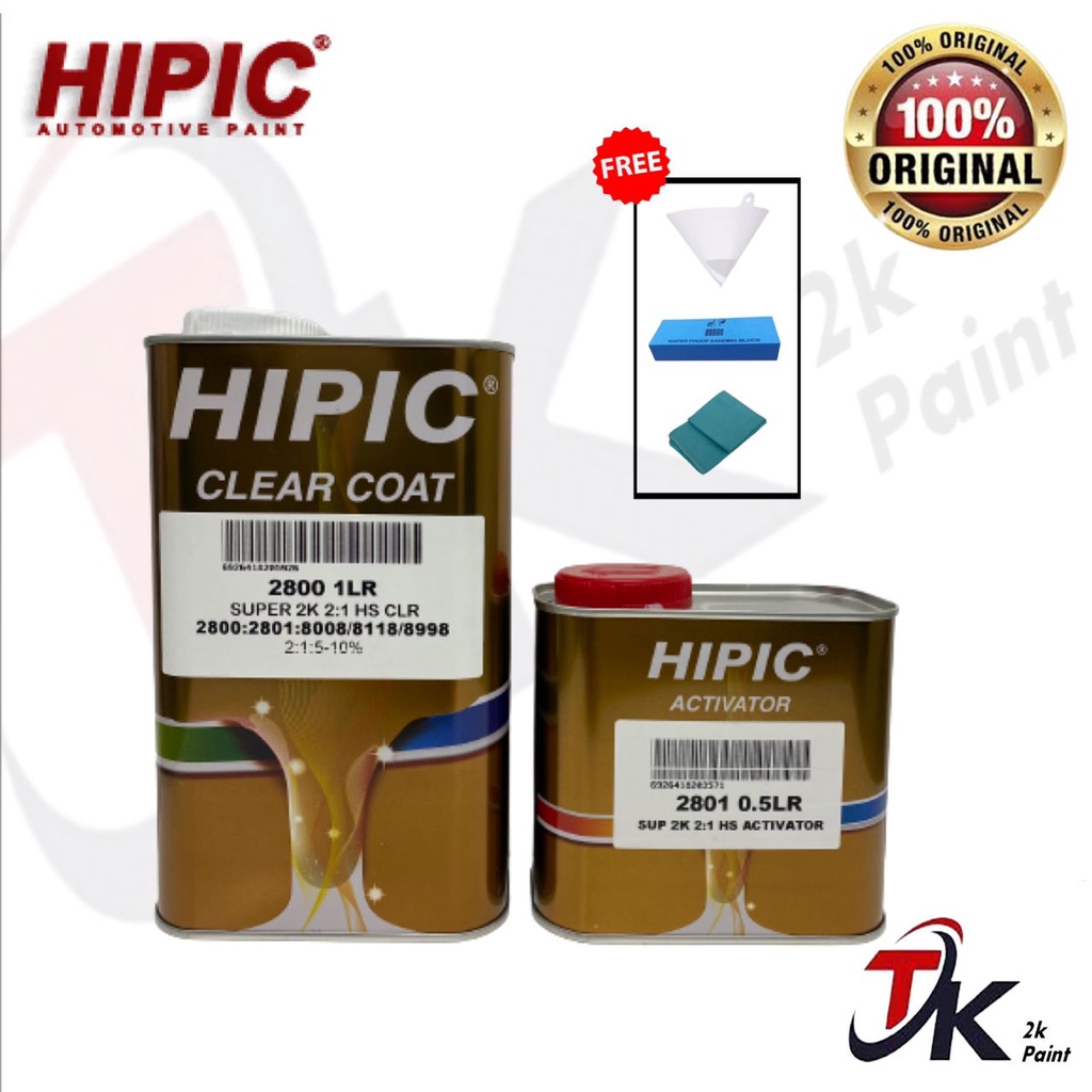 HIPIC 2800 SUPER 2K 2:1 HS CLEAR COAT WITH 2801 2K 2:1 ACTIVATOR ...