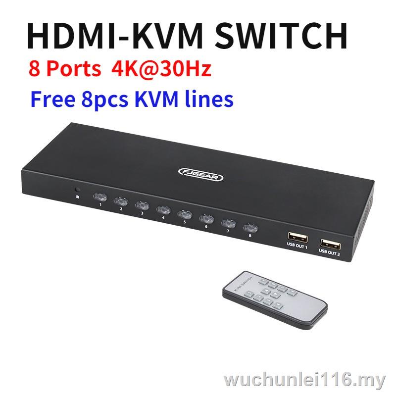 🔥Fast delivery🔥FJGEAR KVM Switcher 8 Ports HDMI-Compatible 4K HD Video ...