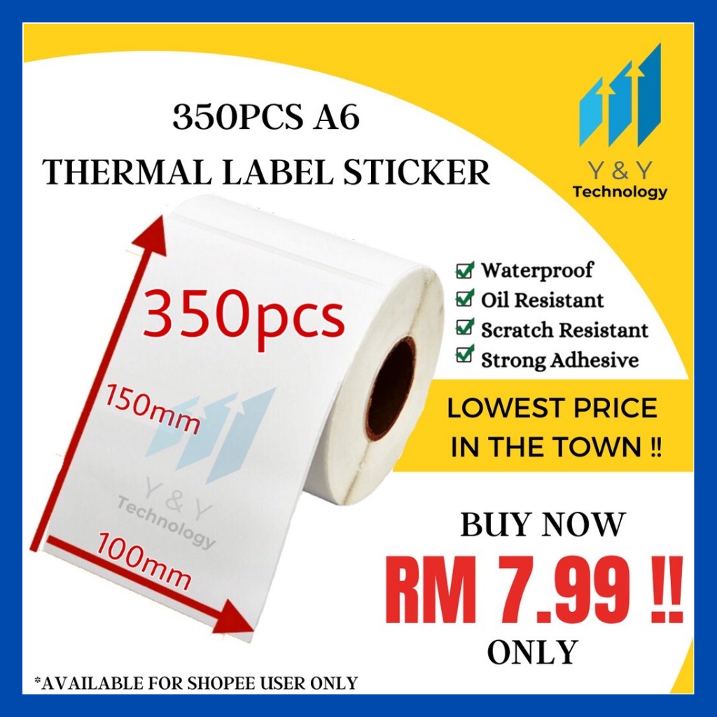 Premium Ready Stock A6 Shopee Waybill Thermal Sticker Paper Shipping ...
