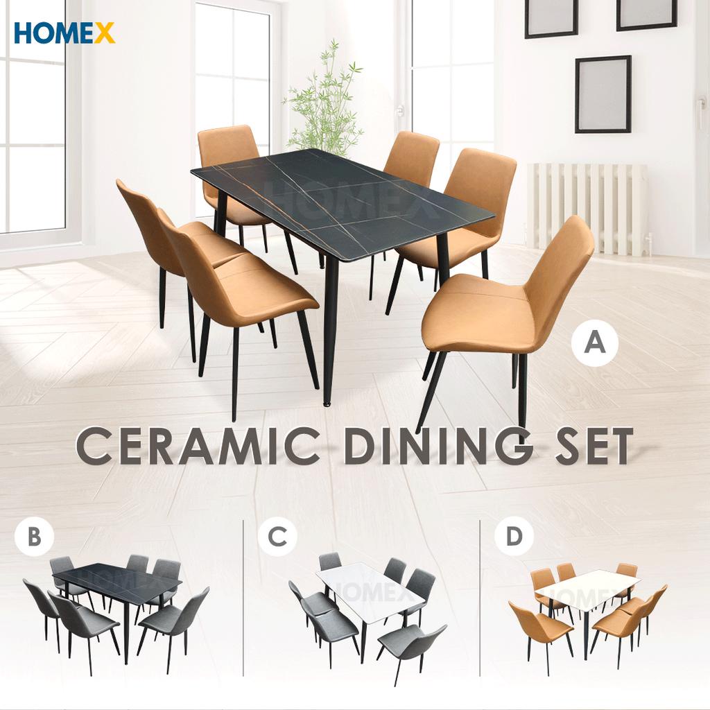 FREE INSTALL Set Meja Makan 6 Kerusi Meja Batu Sintered Stone Dining ...