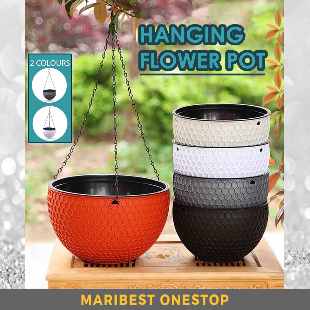 Drain Holes Flowerpot Indoor Plant Plastic Hanging Flower Pot Outdoor ...