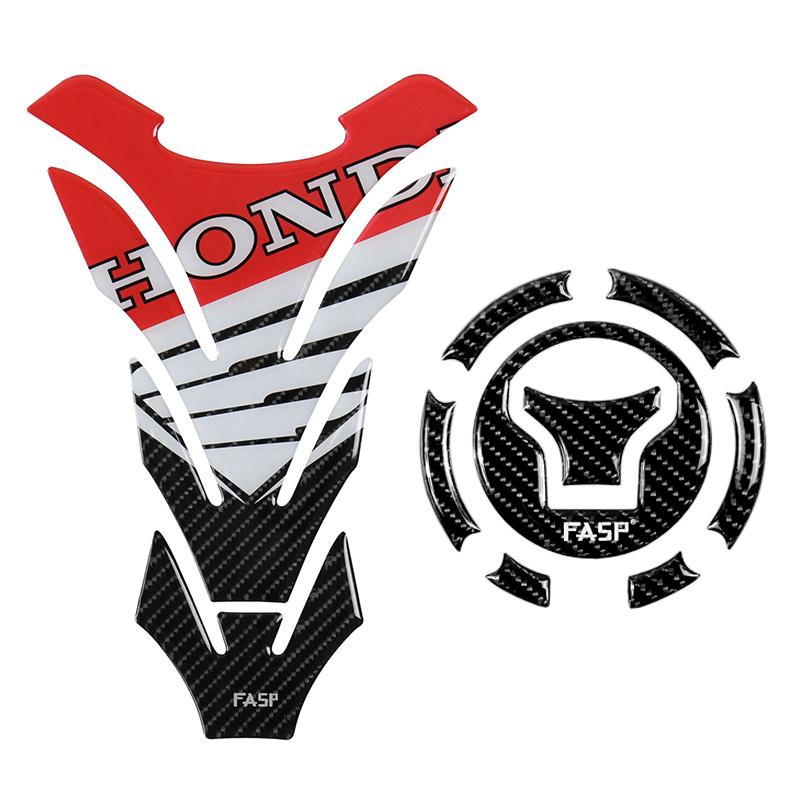 5D Carbon Fiber Motorcycle Tank Pad Cap Decals Cap Sticker For Honda ...