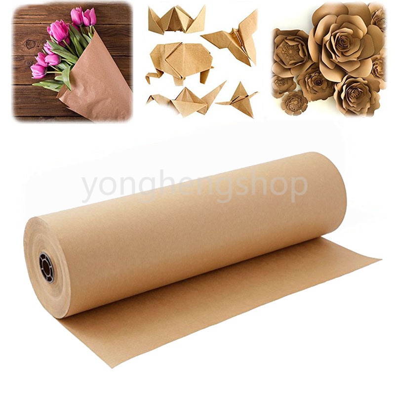30 Meters Vintage Brown Kraft Wrapping Paper Roll Wedding Birthday ...