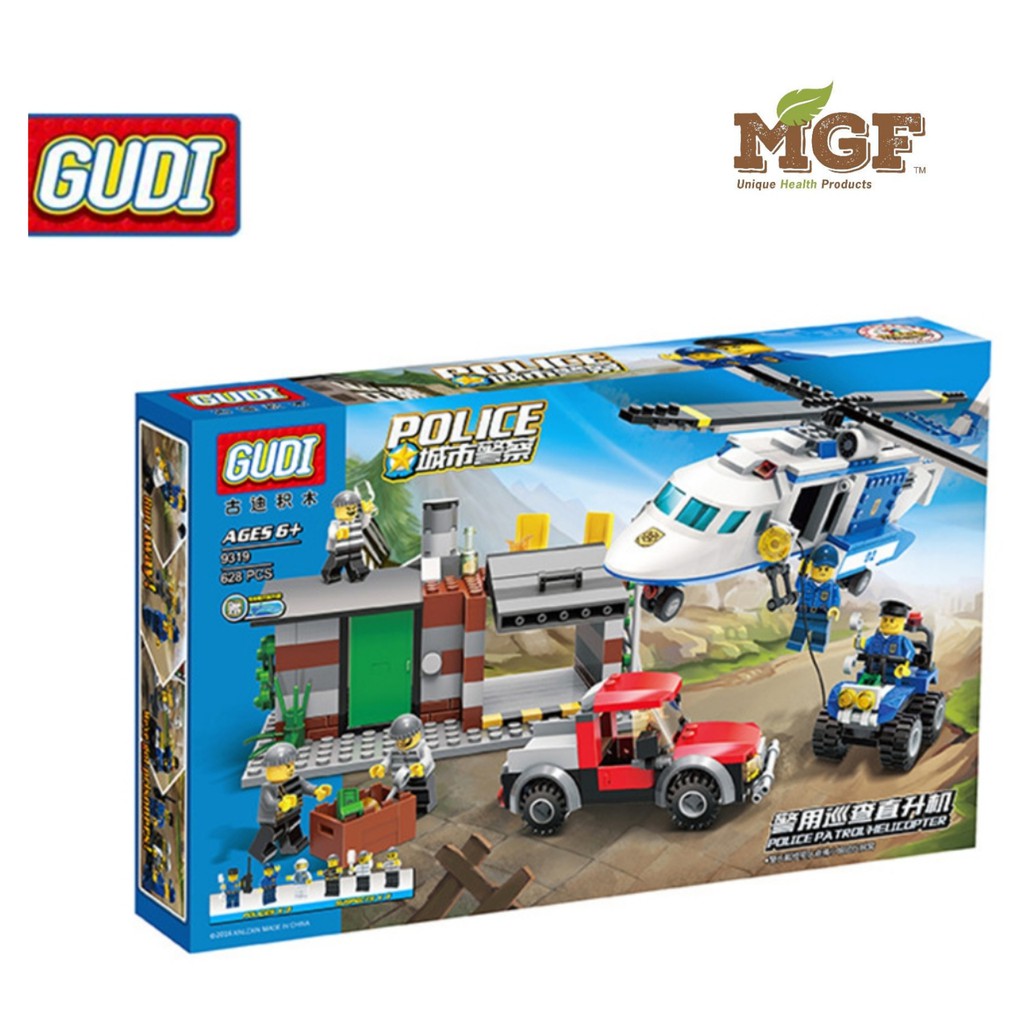 GUDI Police man helicopter friends Set (628pcs) | Shopee Malaysia