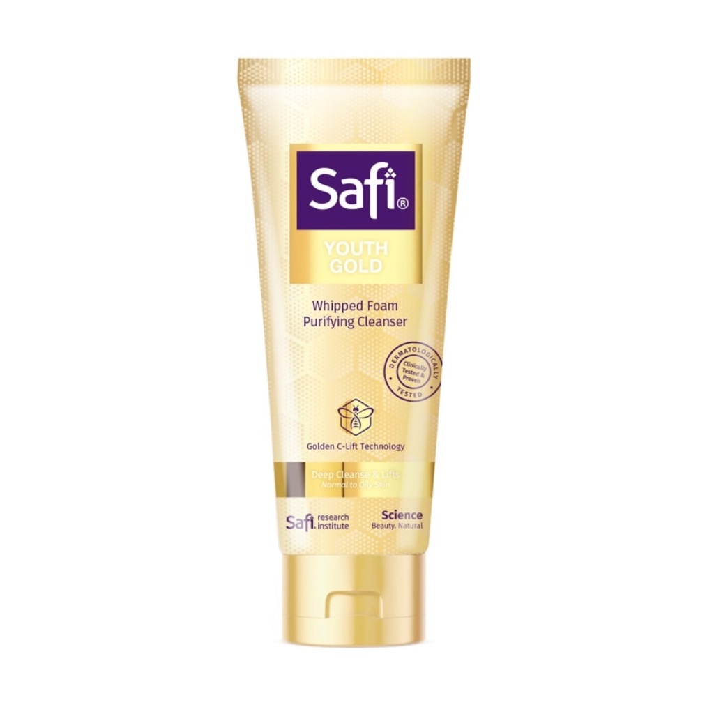 SAFI YOUTH GOLD LIFTING WHIPPED FOAM FACIAL CLEANSER 100G (Pencuci Muka ...