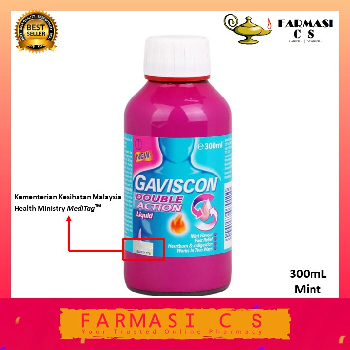 Gaviscon Double Action Liquid Mint Flavour 300mL EXP:05/2025 (Fast ...