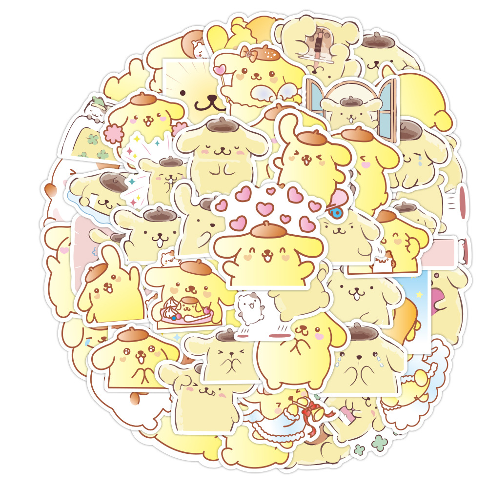50 pcs Cute Pom Pom Purin Japan Sanrio Cartoon Waterproof Stickers ...