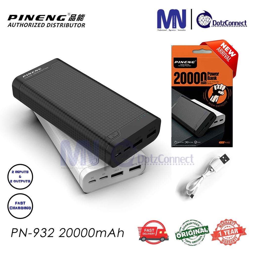 Pineng PN-932 ( PN932 ) 20000mAh Li-ion Polymer Battery Power Bank with ...