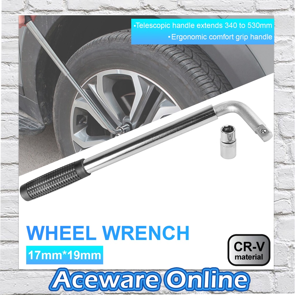 Heavy Duty L Shape Tyre Opener Wheel Socket Wrench Extendable ...