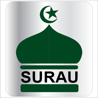 KSS013 SURAU SILVER BRUSHED SIGN STICKER 105X115MM. WE ACCEPT CUSTOM ...
