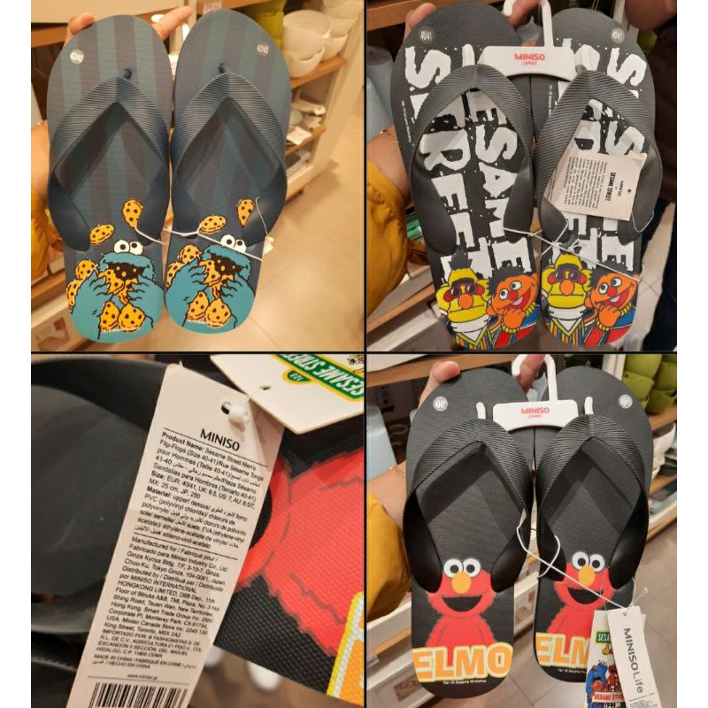 Miniso Original!!!! Miniso sesame street unisex sandals | Shopee Malaysia