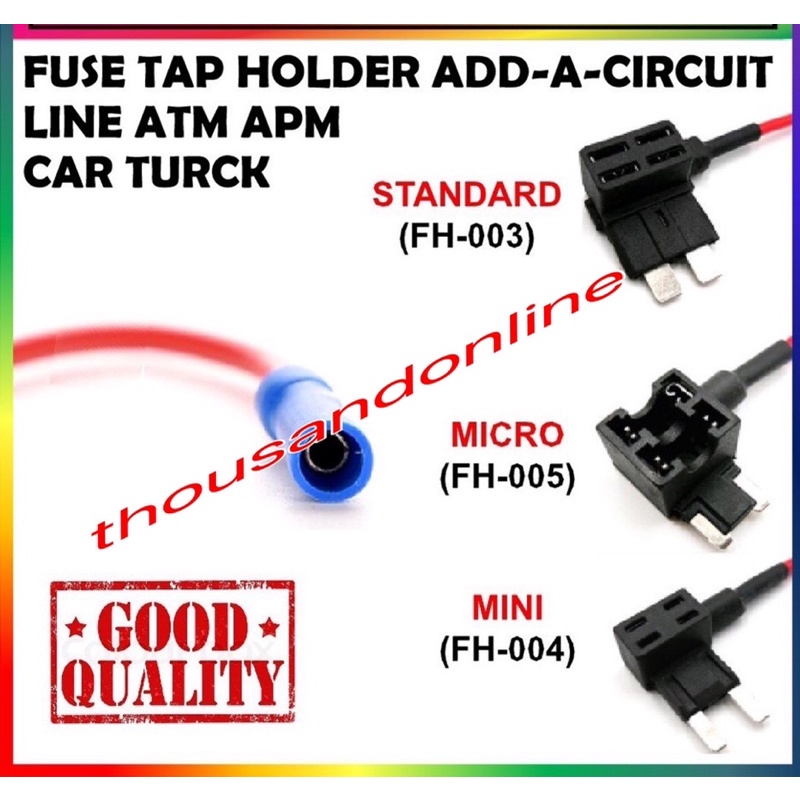 MINI , MICRO , STANDARD BLADELESS FUSE TAP HOLDER ADD-A-CIRCUIT LINE ...
