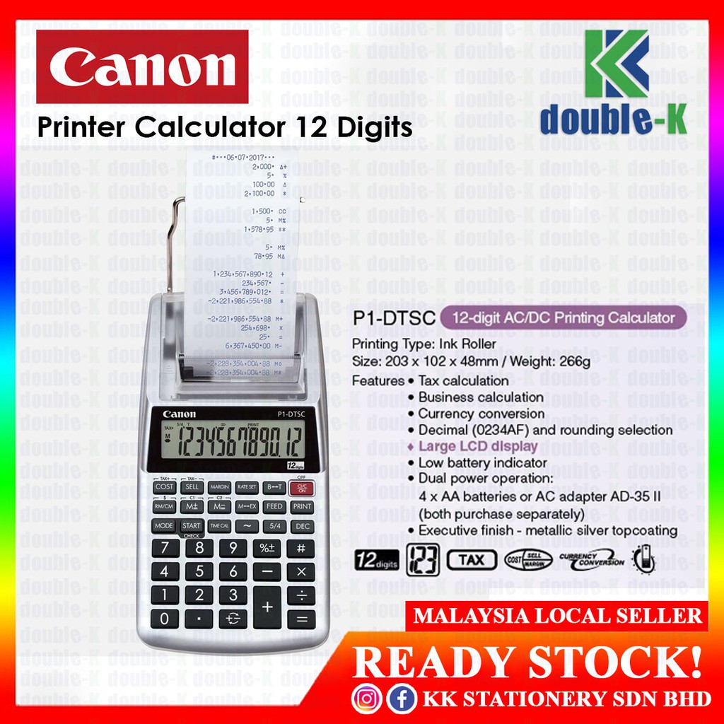 CANON P1-DTSC 12 Digit Printing Calculator RM112.00/unit | Shopee Malaysia