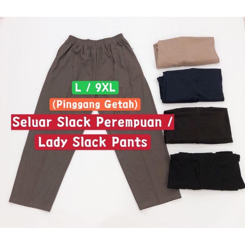 1605🔥L/9XL🔥Plus Size Seluar Slack Perempuan / / Seluar Slack Geatah ...