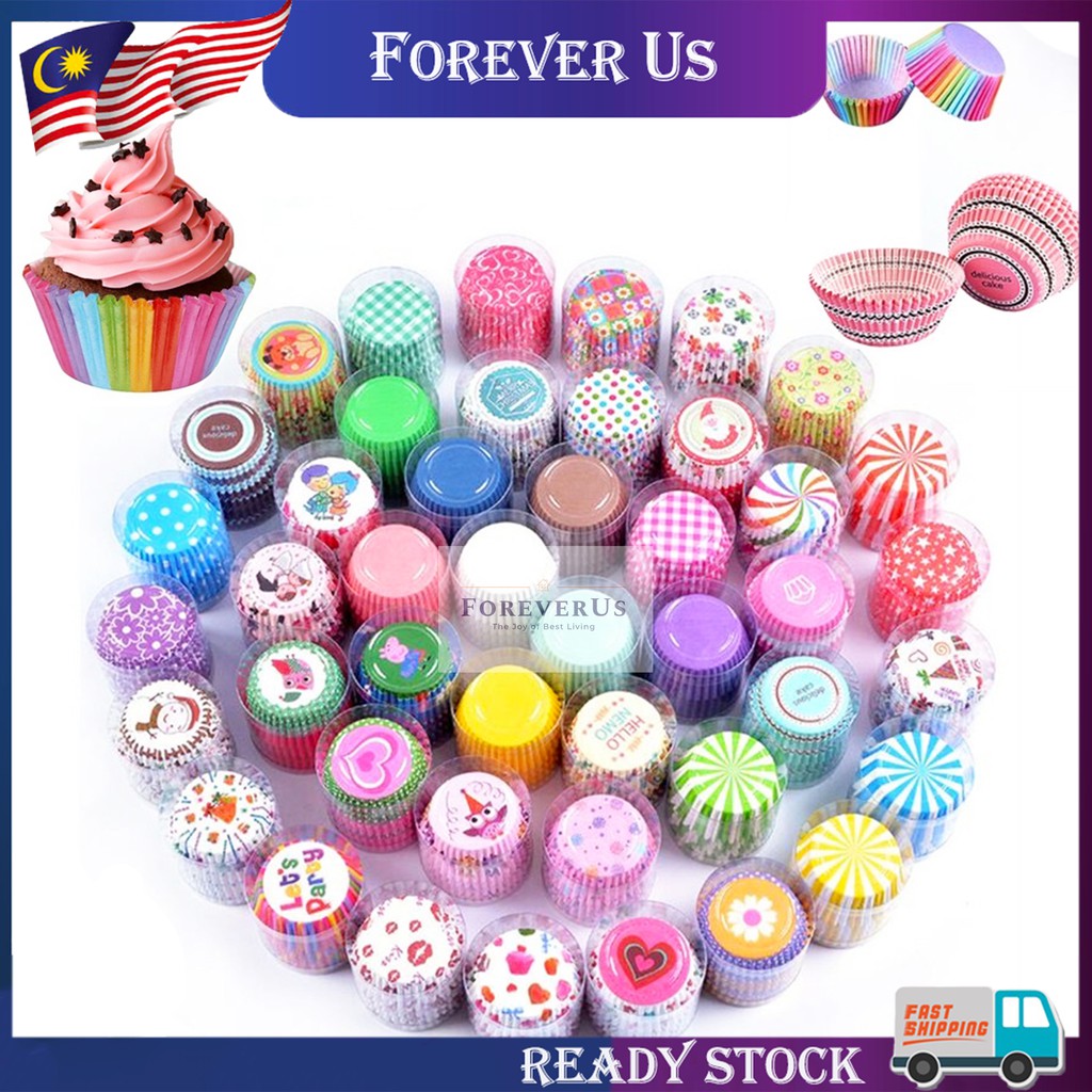 100±pcs Muffin Colorful Cupcake Paper Cups Cake Baking Box Cup Case Cup ...