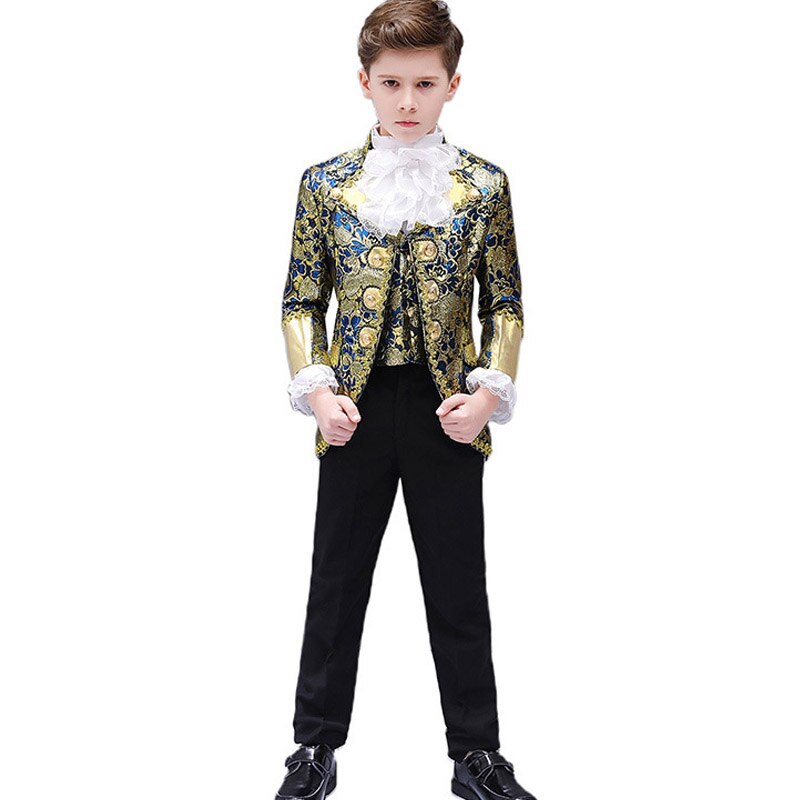Victorian Prince King Cosplay Costume Kid Boys Formal Dress Outfit ...