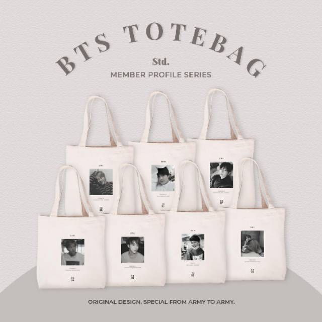 Bts Custom ToteBag KPOP aesthetic BF Material RM Jin Suga JHope Jimin V ...