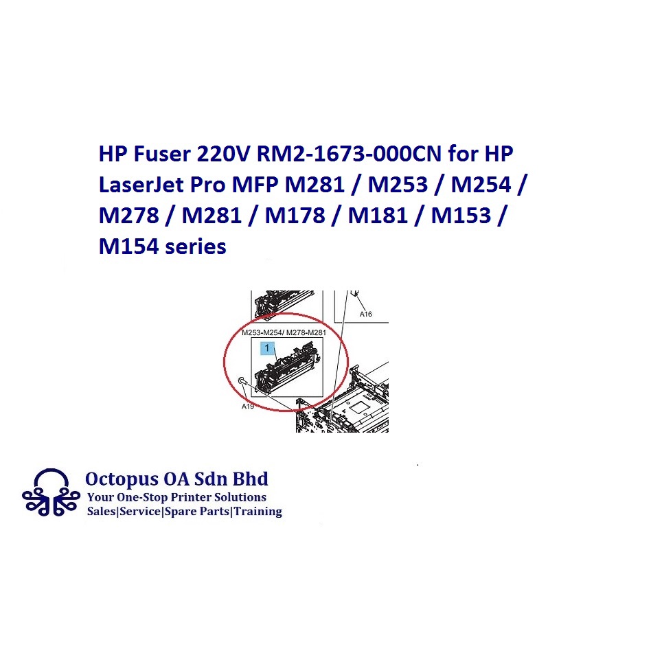 HP Fuser 220V RM2-1673-000CN for HP LaserJet Pro MFP M281 / M253 / M254 ...
