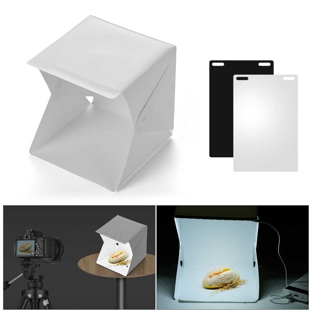 Portable DIY LED Studio Light Box 6000K Mini Foldable Photography Tent ...