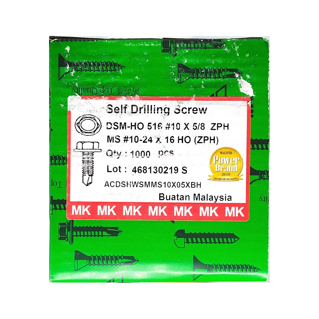 PER BOX 1000PCS MK SELF DRILLING SCREW DSM-HO 516 #10 X 5/8 SKRU ATAP ...
