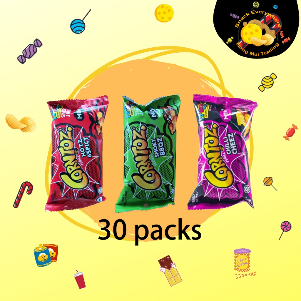 Corntoz HOTZ&SPICY/ SMOKY BBQZ/ CHILLI CHEEZ 30packs x 12g 【零食/Snack ...