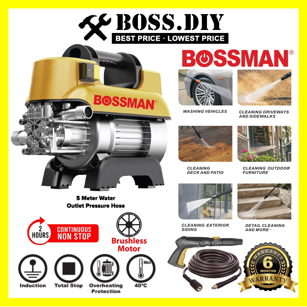 BOSSMAN BQ4425 High Pressure Washer/ Water Jet 120bar ( Brushless Motor ...