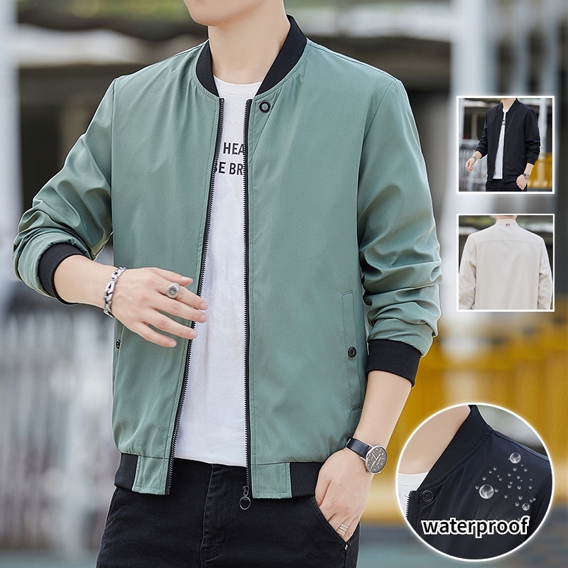 Bomber Jacket men jaket lelaki motor waterproof motorcycle plus size ...