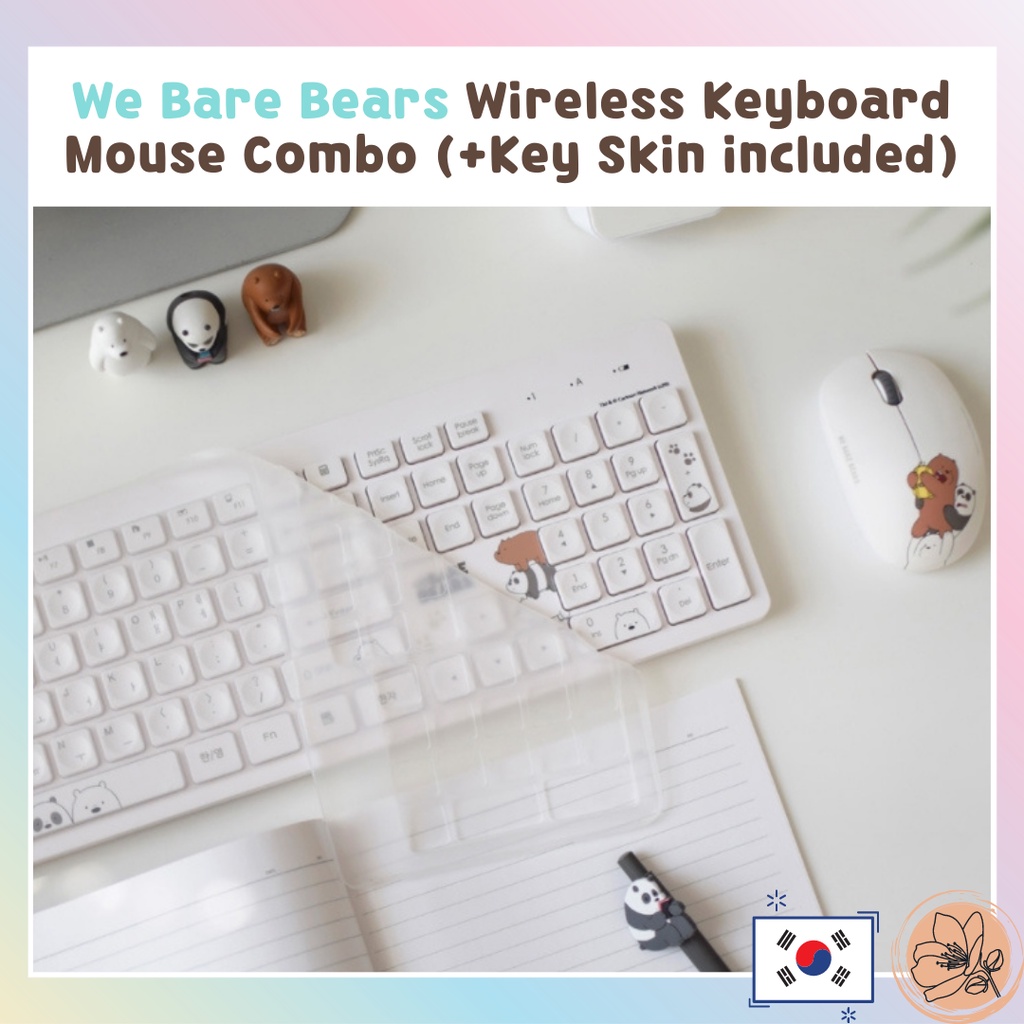 We Bare Bears Wireless Keyboard Mouse Combo (+Key Skin Included ...
