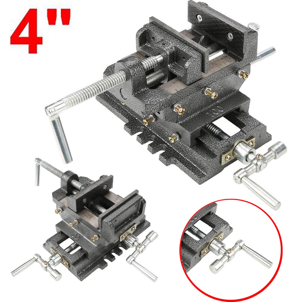 4 Inch Bench Table Vise Cross Slide Drill Press Metal Milling Tool ...