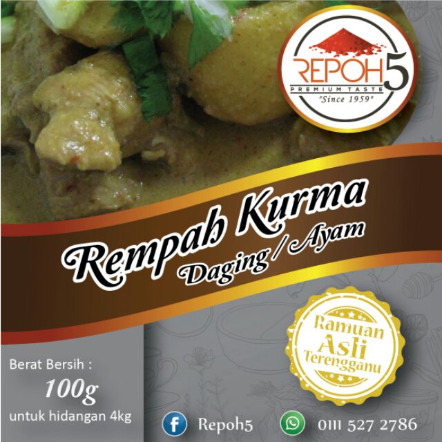Rempah Kurma/Kurmak/ Gulai Nasi Minyak Terengganu [Repoh5] | Shopee ...