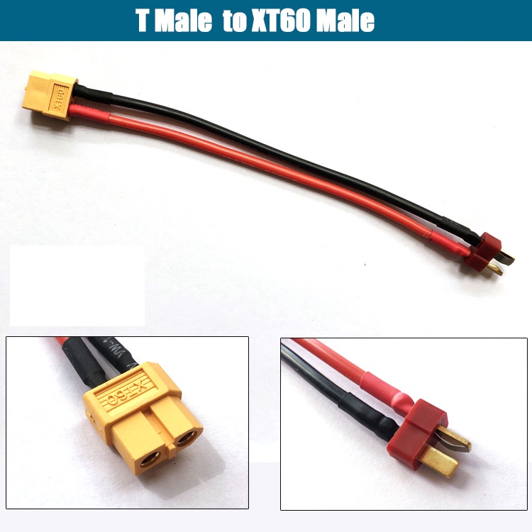 XT60 EC5 EC3 T Deans 4.0mm 3.5MM JST SM Tamiya Plug Female to Male Adapter Connectors 10 12 14 ...