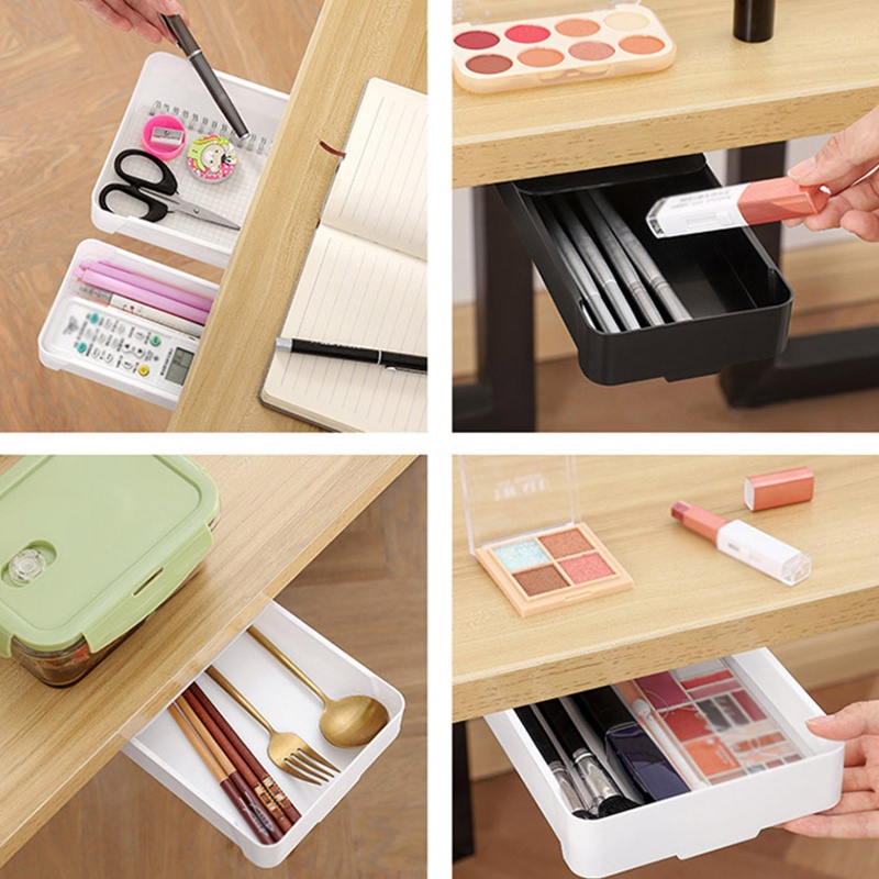 ONE Invisible Drawer Storage Box with Lid Pull Out Under Desk Mini ...