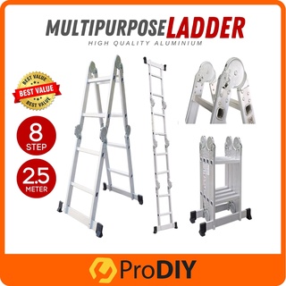 8 Step 2.5m Multipurpose Ladder Step Ladder Foldable Ladder Tangga ...