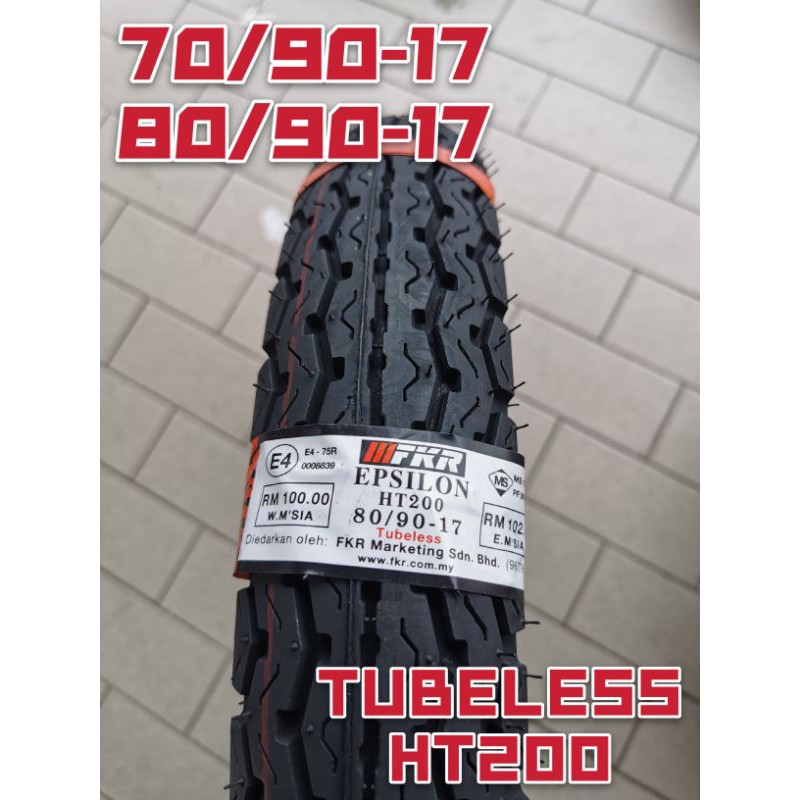 FKR TYRE TAYAR 17 HT200 Tubeless 70/90-17 80/90-17 HT200 (Cutting TT100 ...