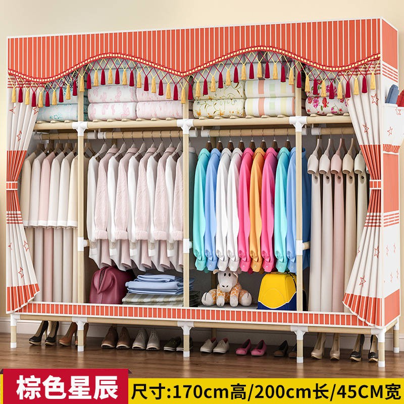 simple wardrobe Assemble simple wardrobe solid wood single cloth ...