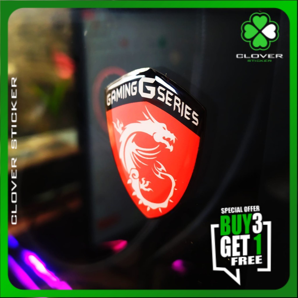 Msi GAMING EMBLEM FLEXIBLE RESIN STICKER AKESORIS COMPUTER GAMING ...
