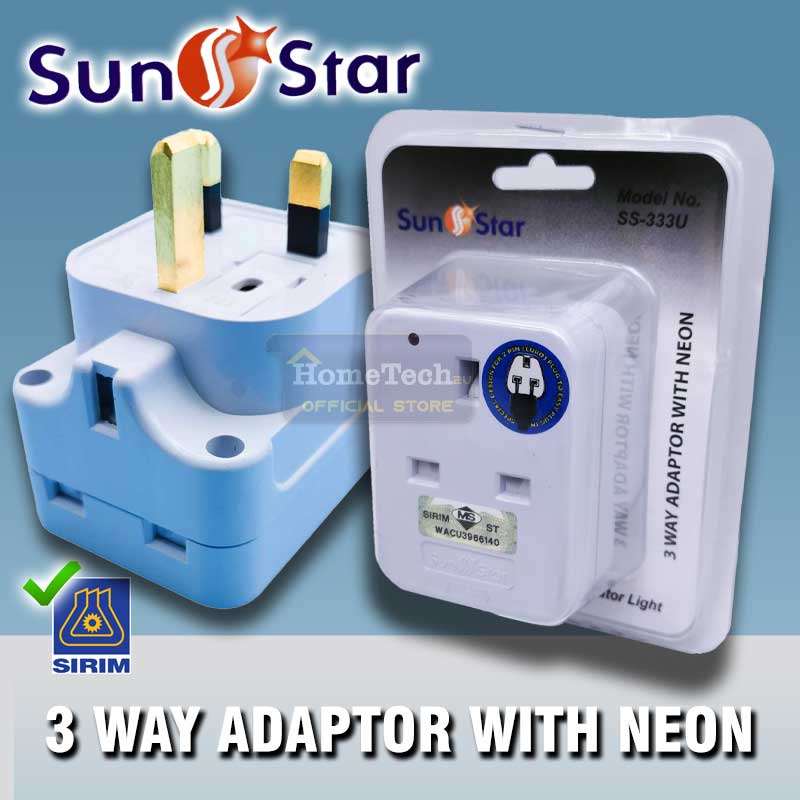 3 Way Adapter with Switch Socket Extantion Adaptor Extension Plug ...