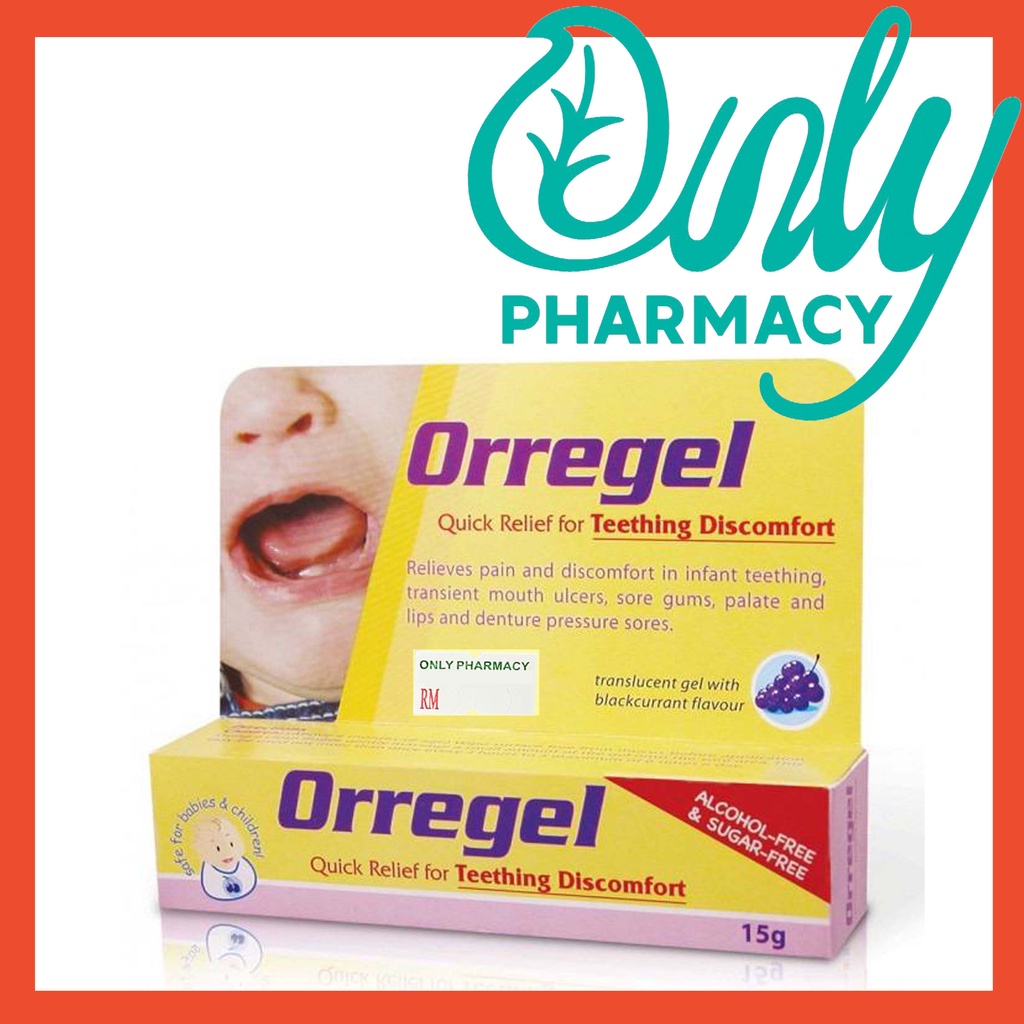 Orregel Relief For Teething Discomfort/ Mouth Ulcer 15g Blackcurrant ...