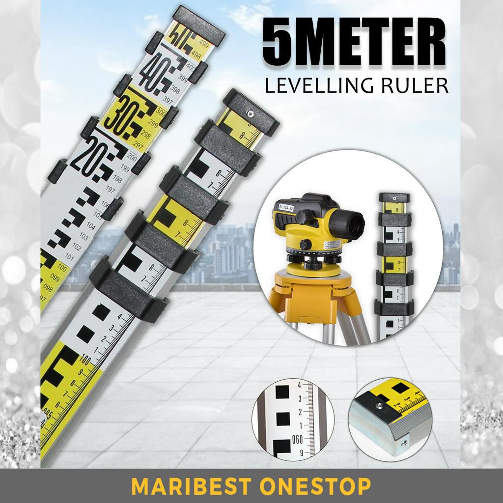 5M Aluminium Levelling Rod Surveying Ruler Level Staves | Shopee Malaysia