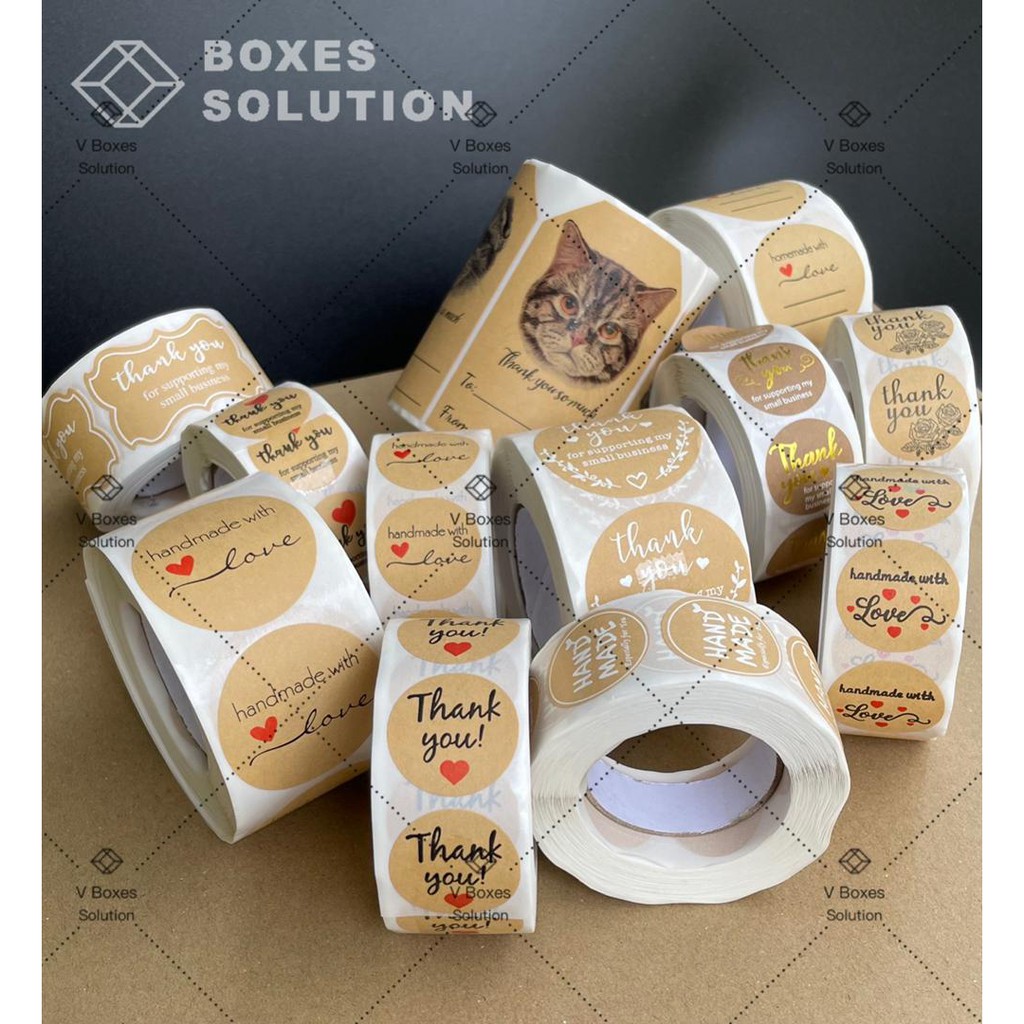 AVAILABLE NOW IN IPOH!! Craft Paper Thank you Sticker Seal Label Thank ...