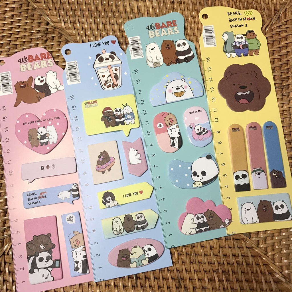 Wbb WE BARE BEARS STICKY NOTES Ruler ICE BEAR Book Divider | Shopee ...