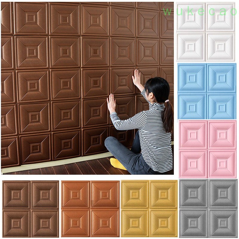 6 COLORS 3D Wallsticker Luxury Wallpaper PE Foam Self-adhesive Wood ...