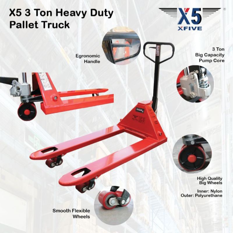 [X5] 3 Ton Heavy Duty Hand Pallet Truck Manual Pallet Jack Hand Trak ...