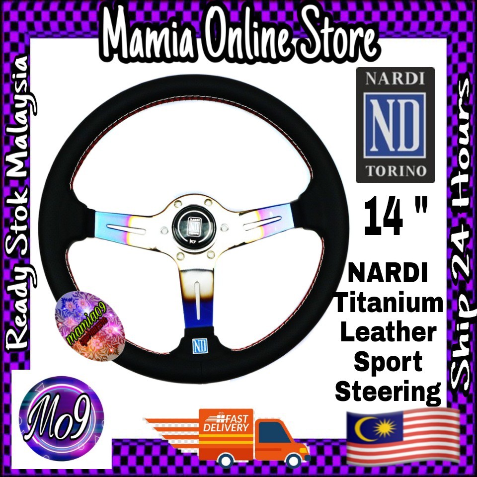 NARDI TORINO STERENG KERETA KULIT + TITANIUM SAIZ 14 INCI @ NARDI TITANIUM CAR SPORT LEATHER ...