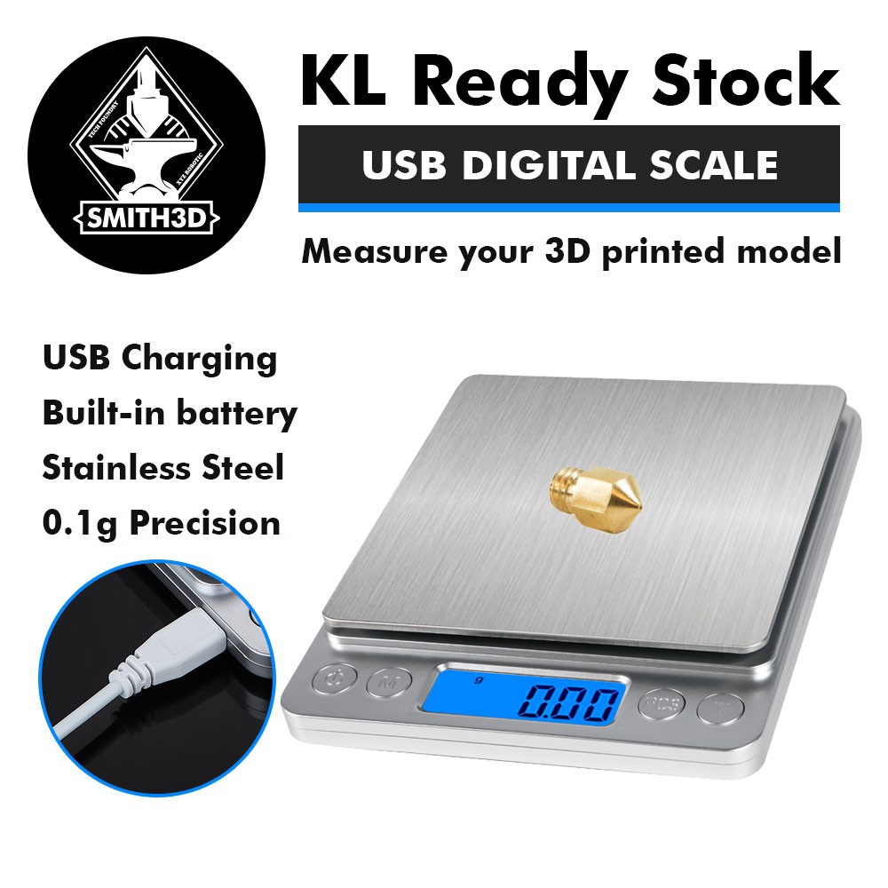 Digital Electronic Scale for 3D Printed Model USB Charged Stainless ...