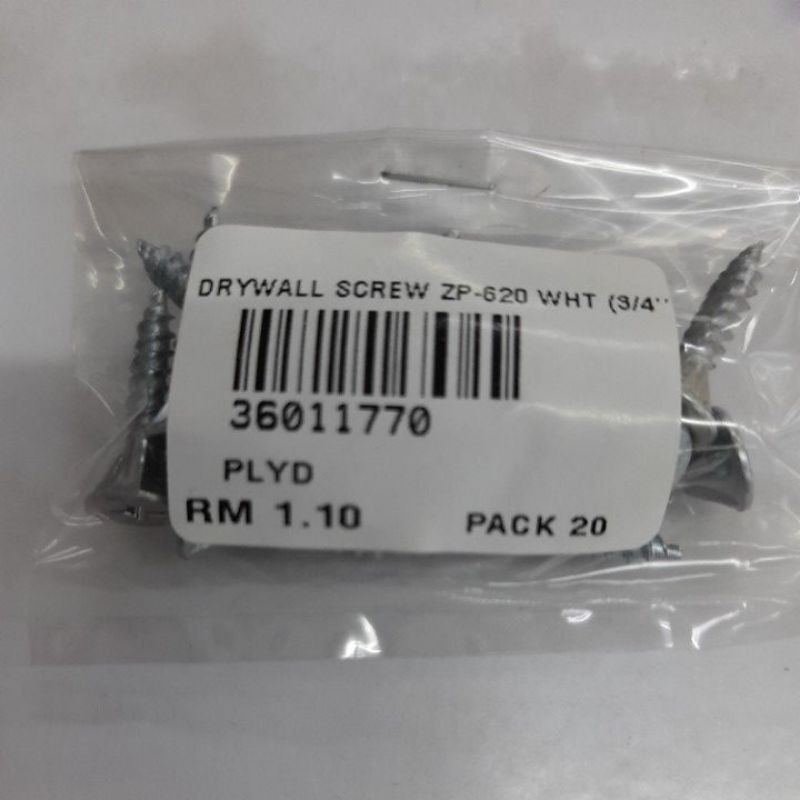 Drywall screw #6 x 1" / white drywall / screw partition | Shopee Malaysia