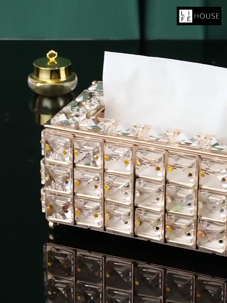 Europe Style Luxury Crystal Tissue Box Cover Paper Towel Storage Box ...