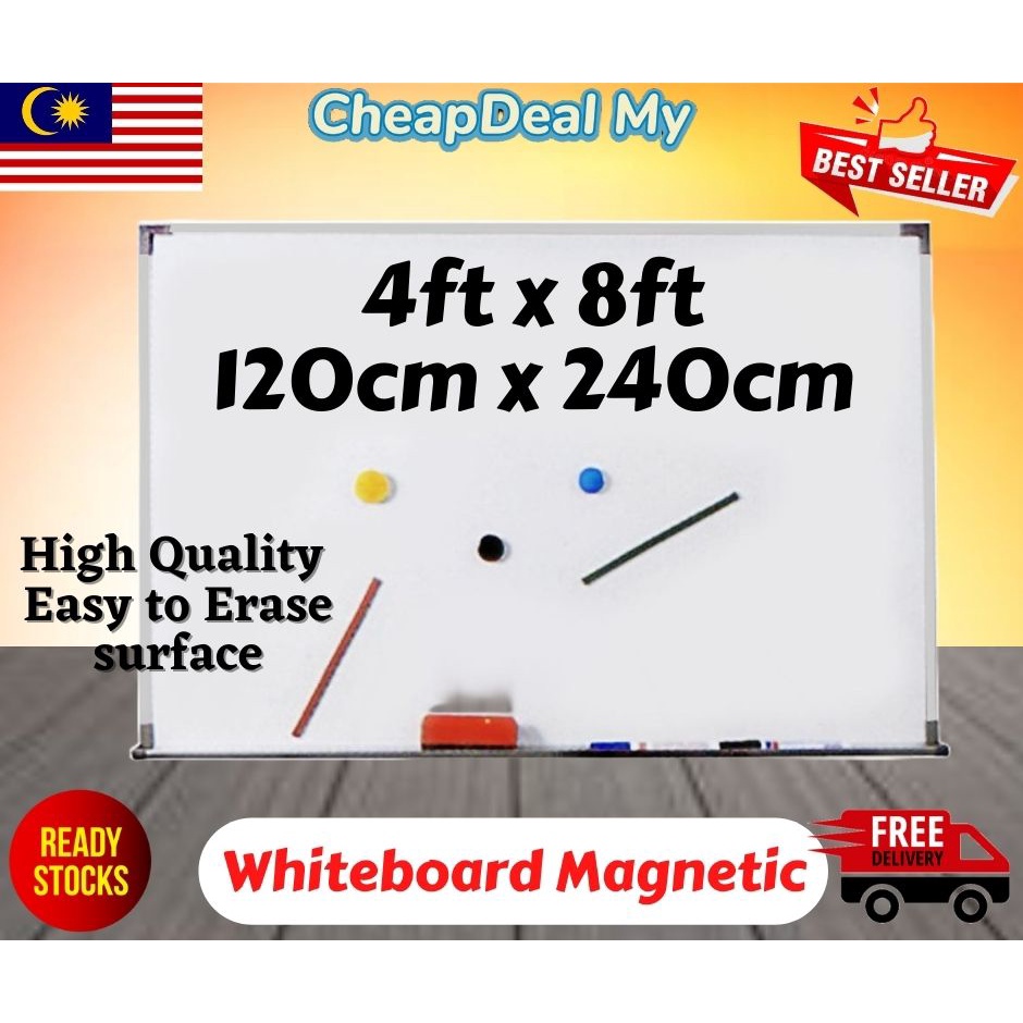 Whiteboard 4ftx8ft Whiteboard Magnetic WITHOUT Stand *Ready Stocks ...